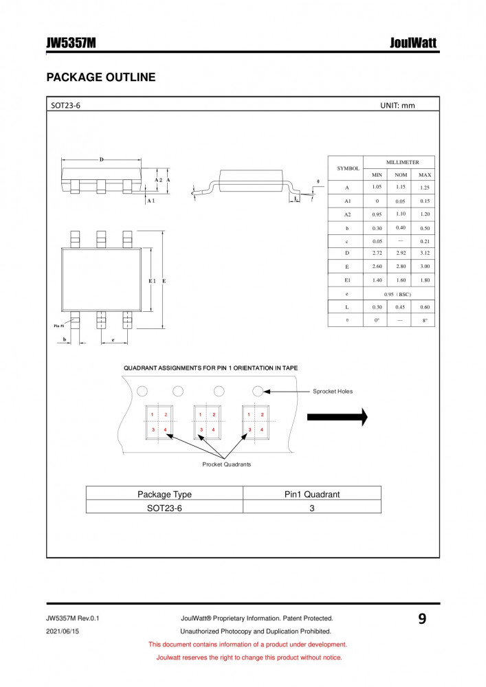 JW5357M datasheet page 9