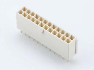 Mini-Fit Jr. Header, 4.20mm Pitch, Vertical, Nylon, without Flange, 22Circuits, Tin (Sn) over Nickel (Ni) Plating, Bulk Packaging