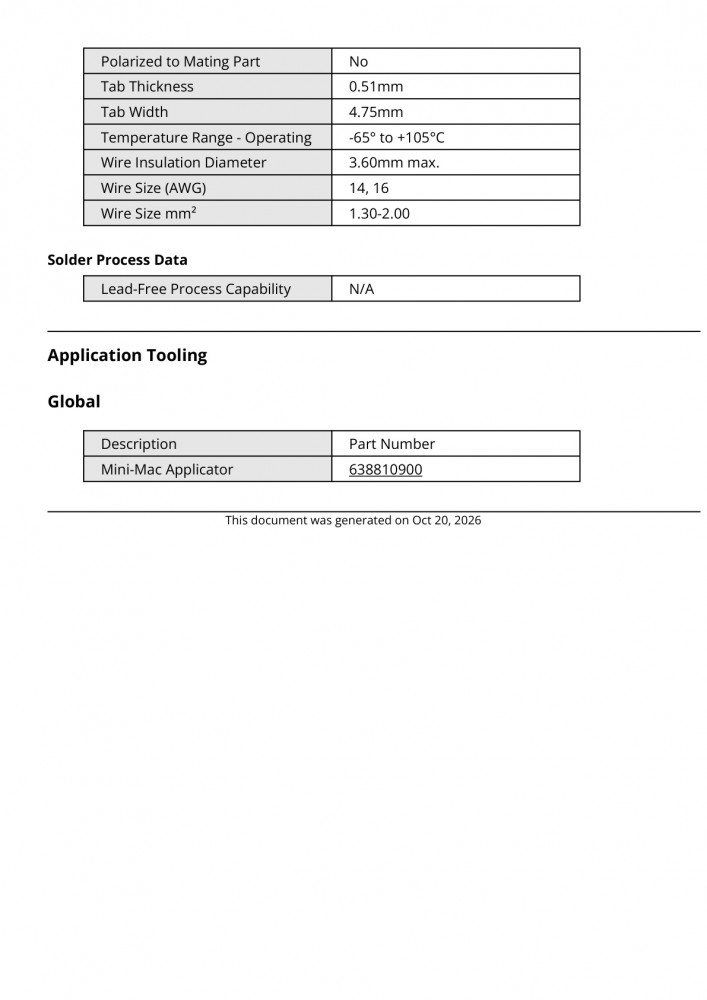 Product document image 3 for MOLEX 190190079
