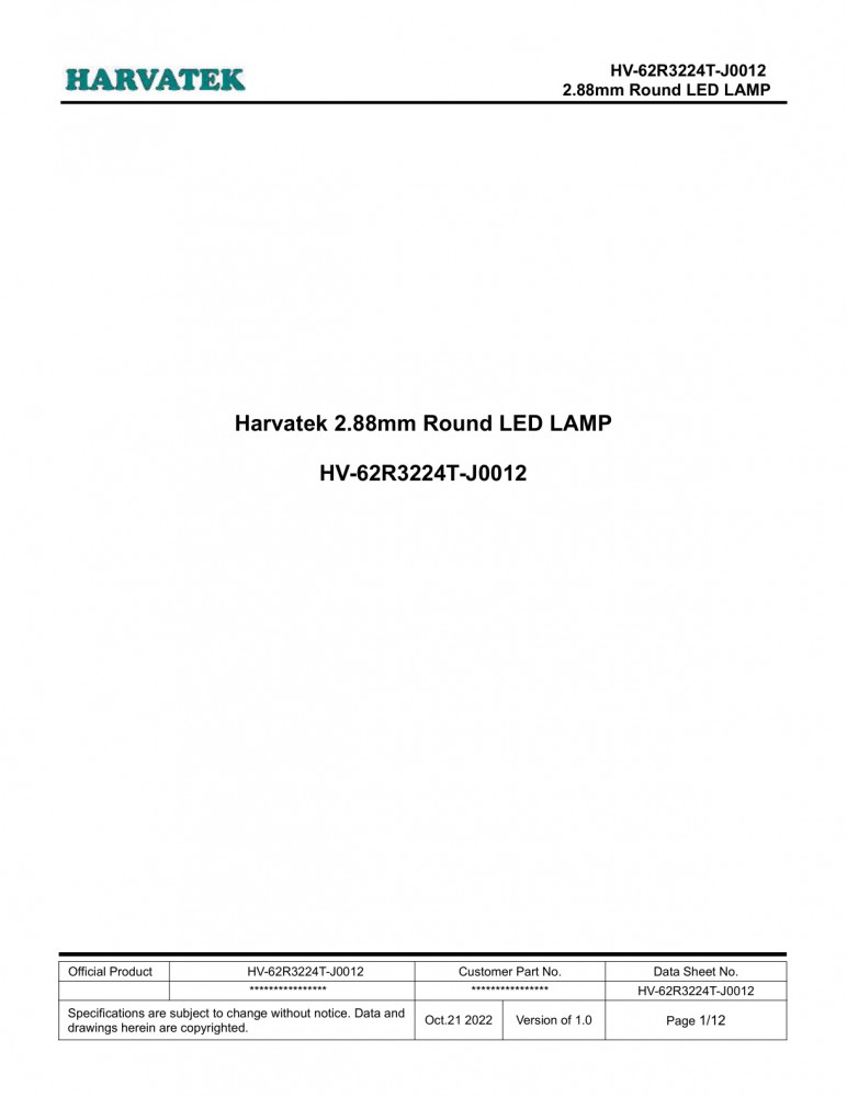 HV-62R3224T-J0012 datasheet page 1