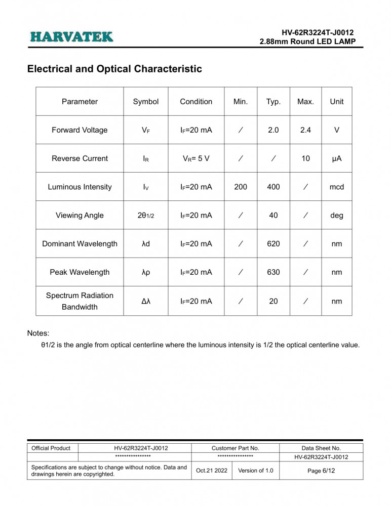 HV-62R3224T-J0012 datasheet page 6