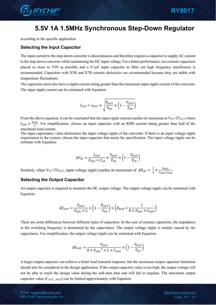 RY8017 datasheet page 10