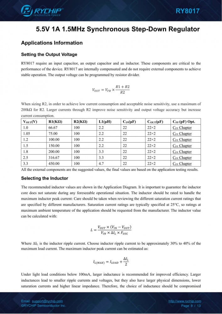 RY8017 datasheet page 9