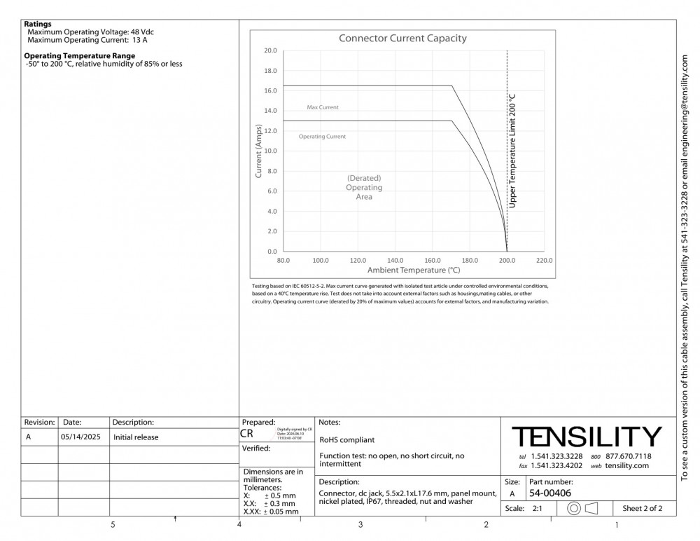 Tensility 54-00406 drawing, page 2 of 2