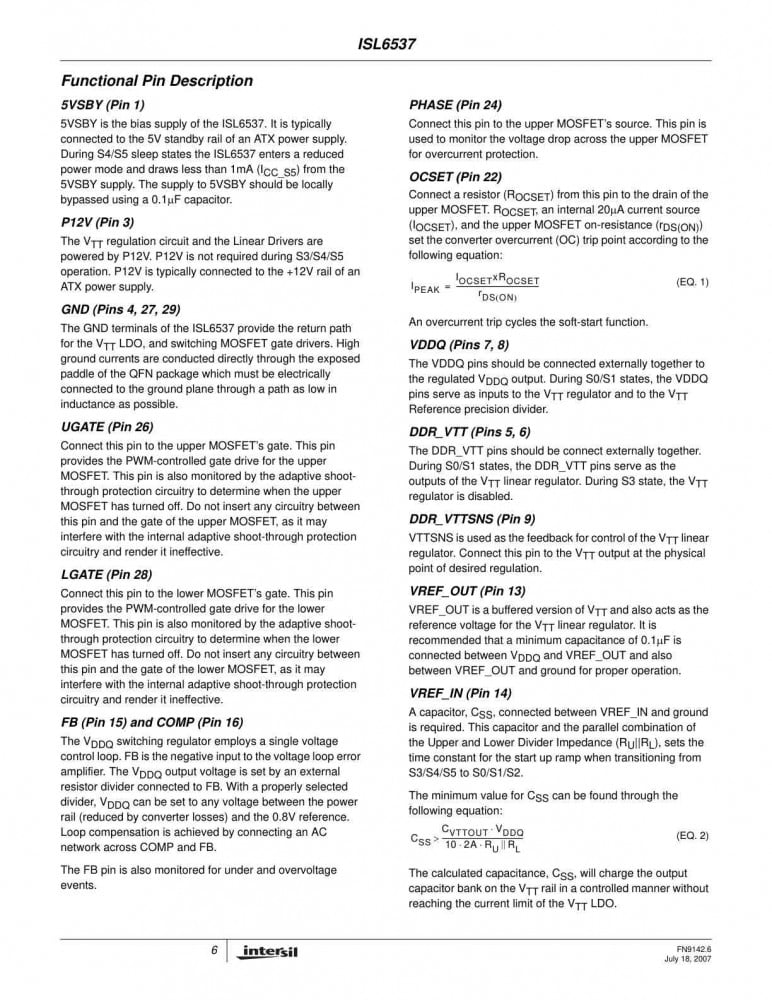 ISL6537CR-T datasheet page 6