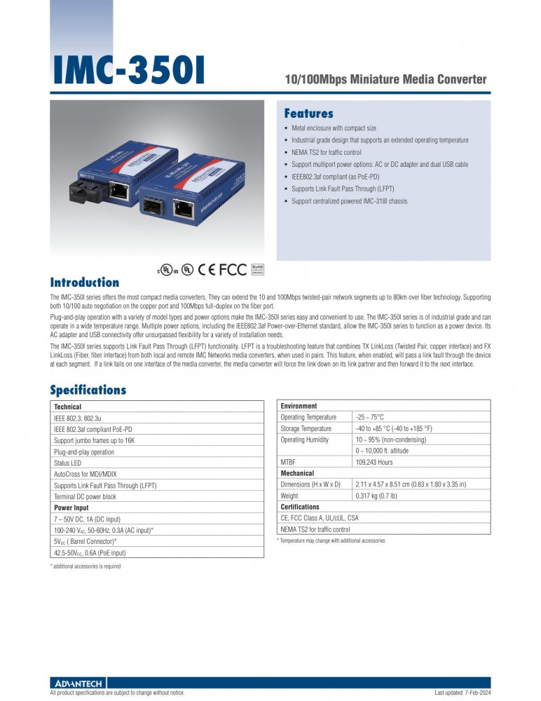 IMC-350I series technical document page 1