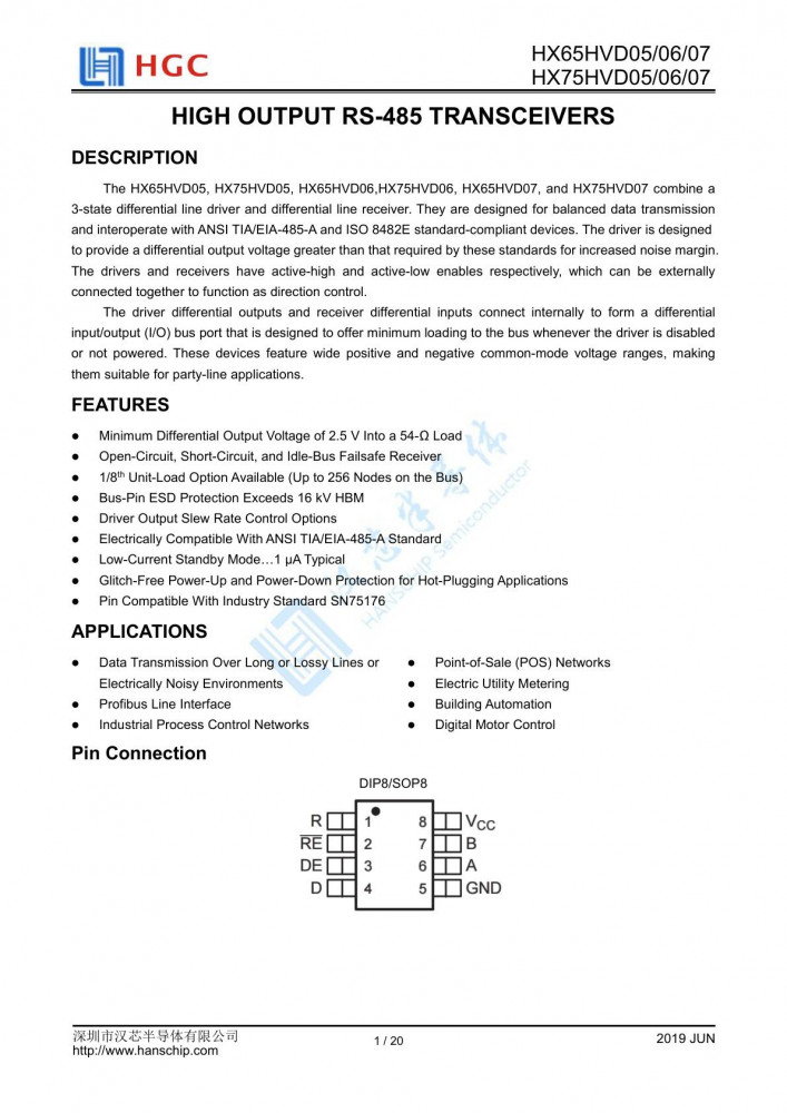 HX65HVD06EIDRG datasheet page 1