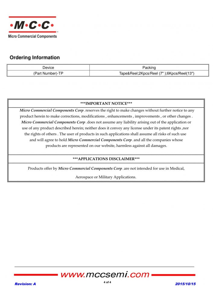 MCC M7-TP datasheet page 4