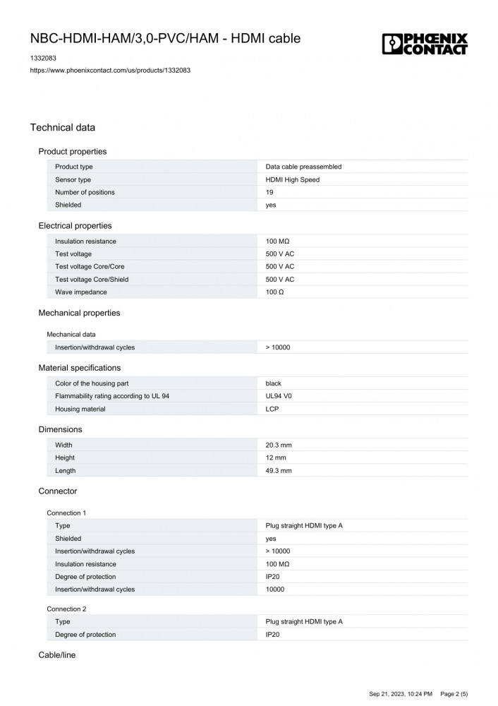 Phoenix Contact 1332083 technical document page 2