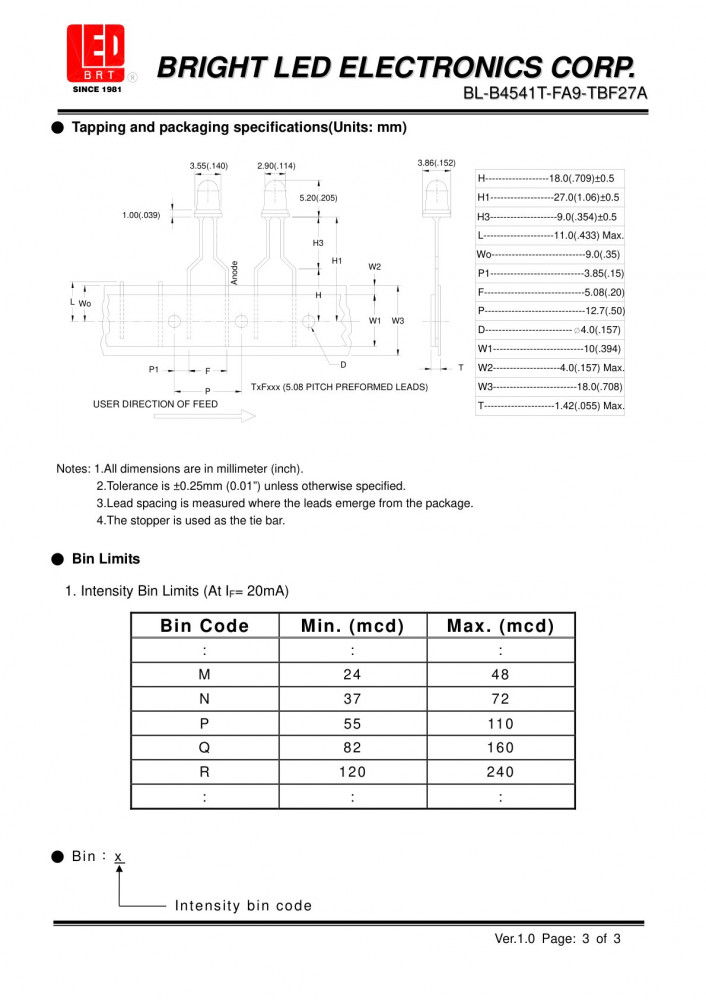 BL-B4541T-FA9-TBF27A technical document page 3