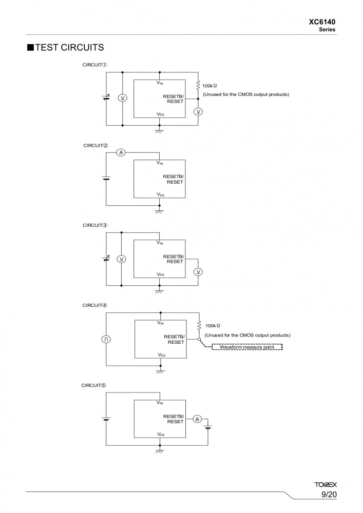 XC6140 series datasheet page 9