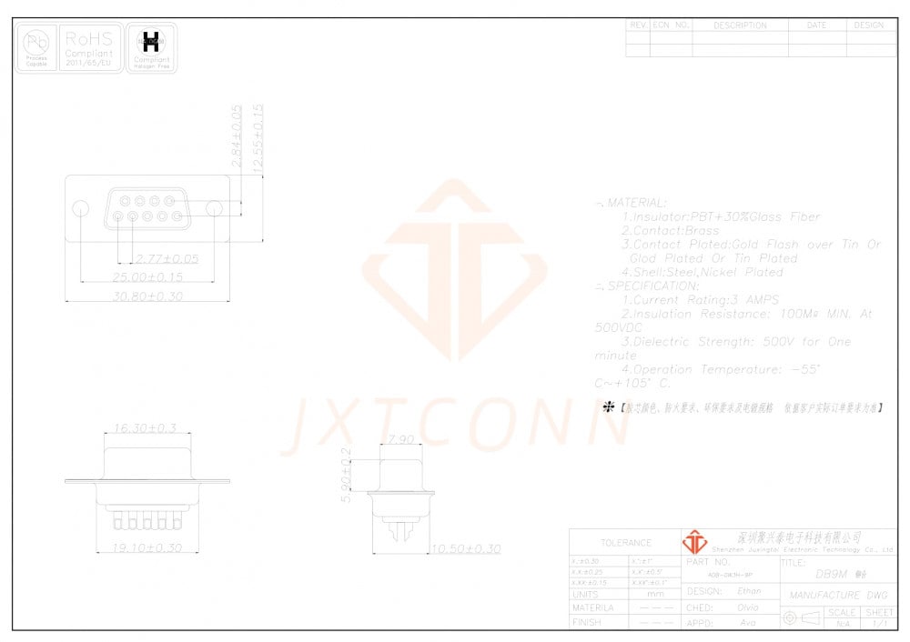 ADB-0W3H-9P technical drawing page
