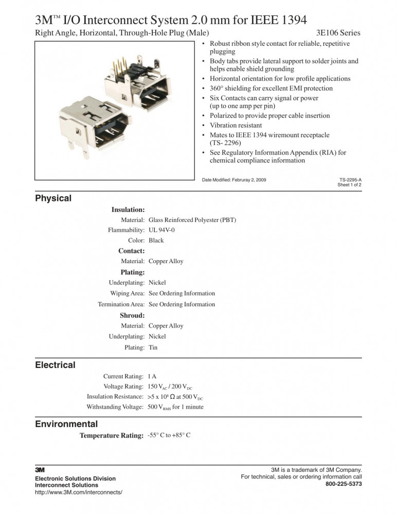 3M 3E106-0220KV technical document page 1