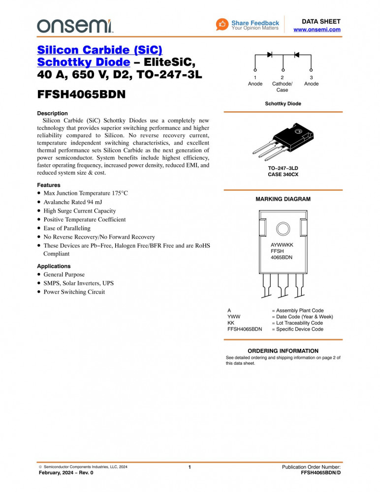 FFSH4065BDN datasheet page 1