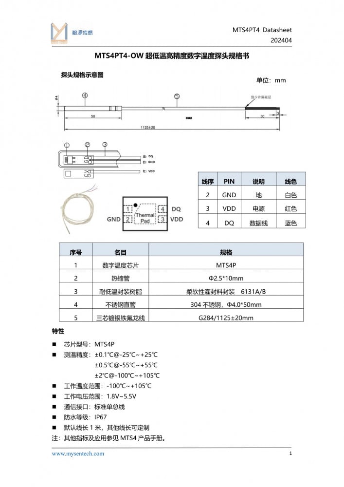MTS4PT4-OW datasheet page 2