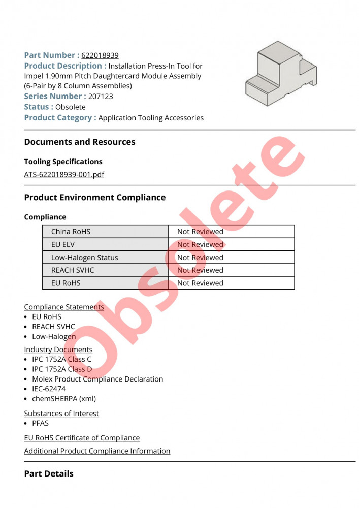 Tooling specification document page 1