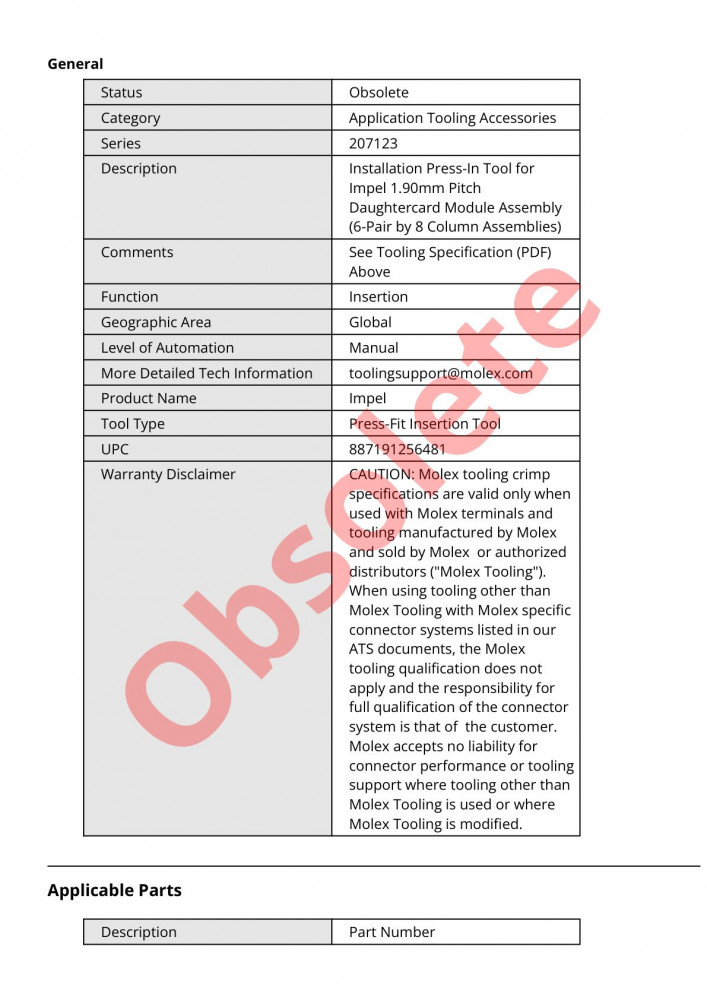 Tooling specification document page 2