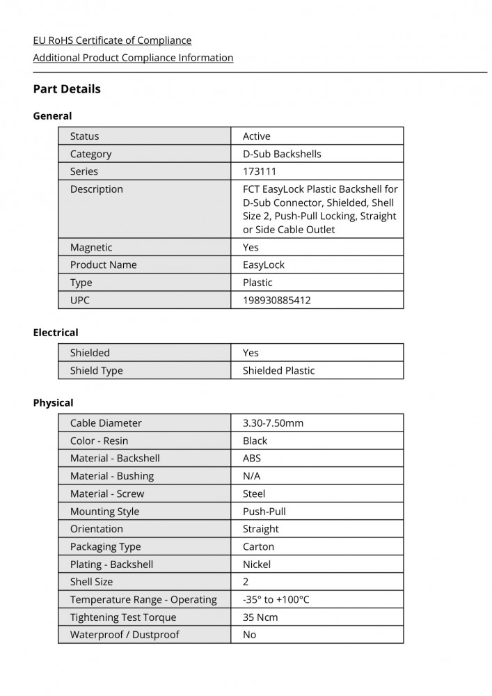 MOLEX 1731110952 product drawing preview, page 2