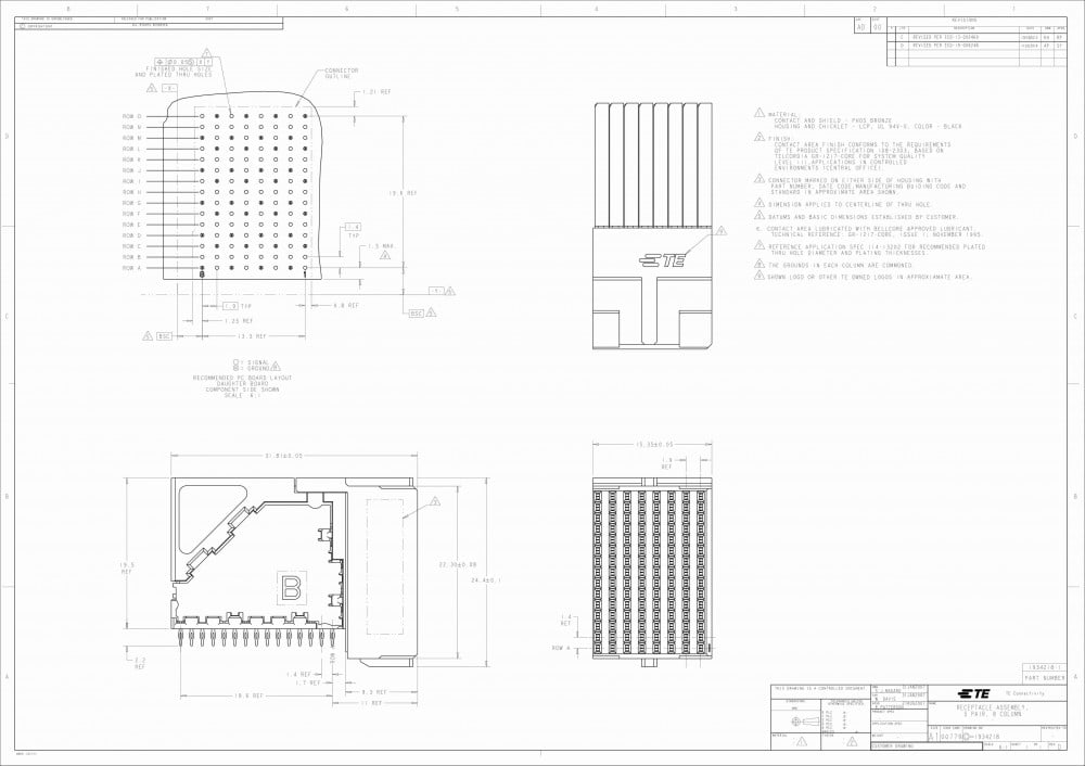 TE Connectivity 1934218-1 controlled drawing preview