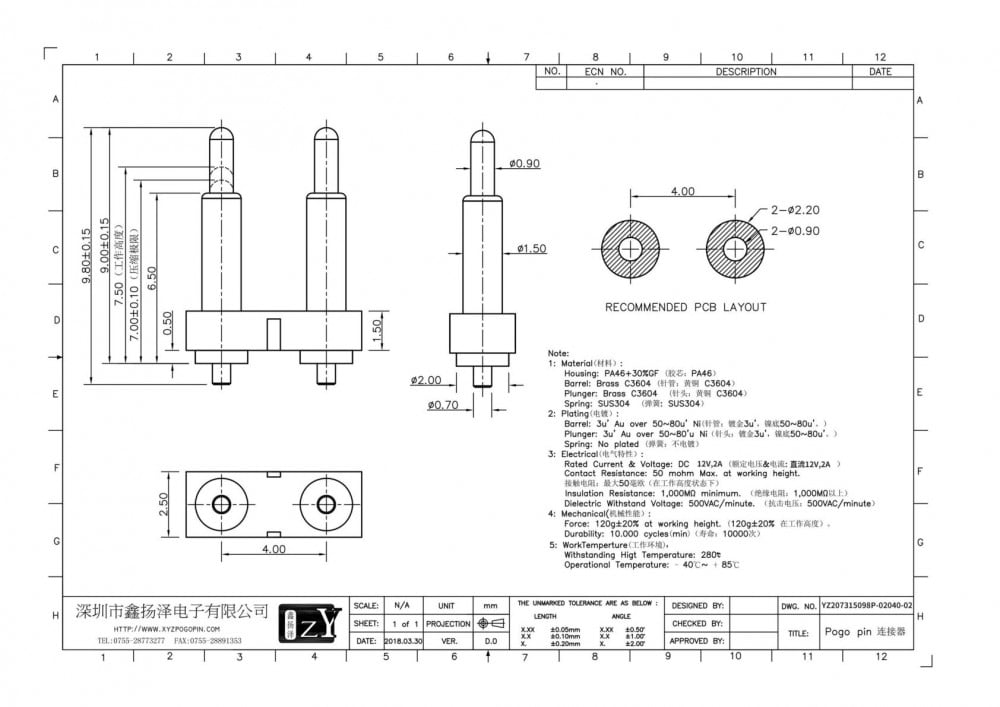 YZ207315098P-02040-02 product specification page 3