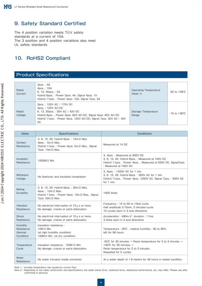 HRS LF Series document page 4