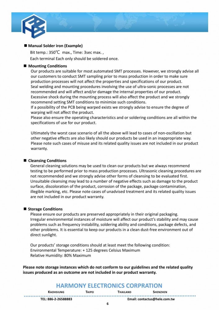 HSO321S specification page 7