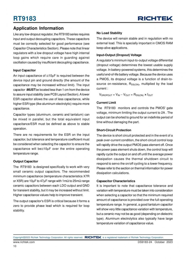 RT9183 datasheet page 10