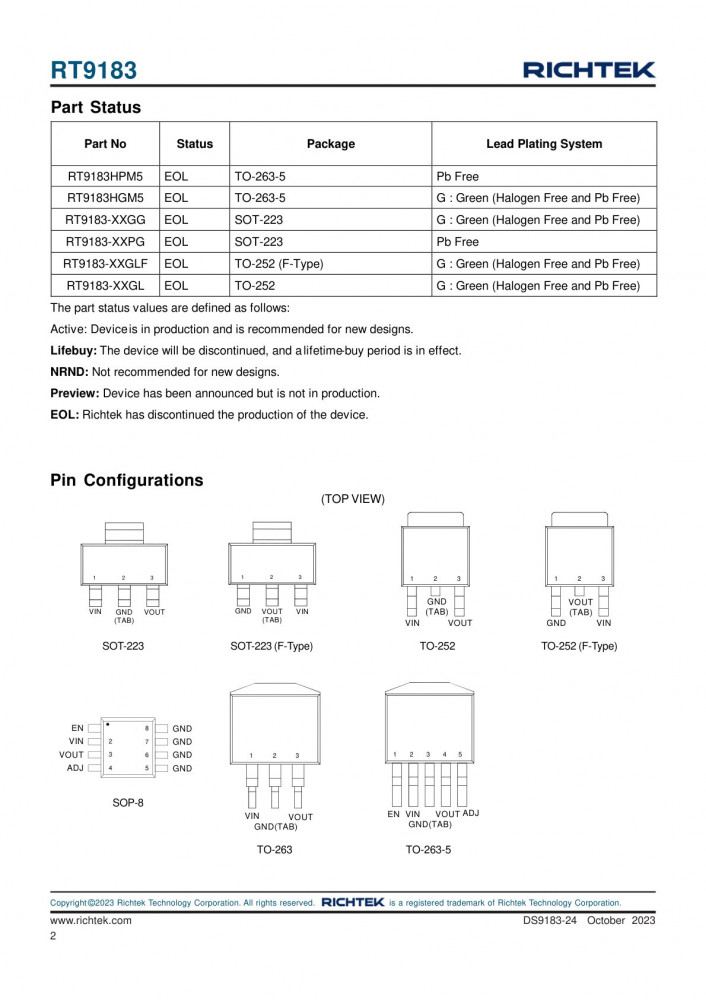 RT9183 datasheet page 2