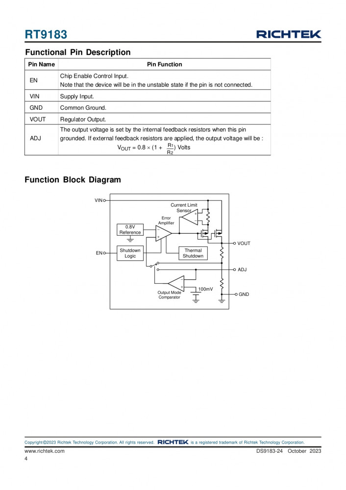 RT9183 datasheet page 4