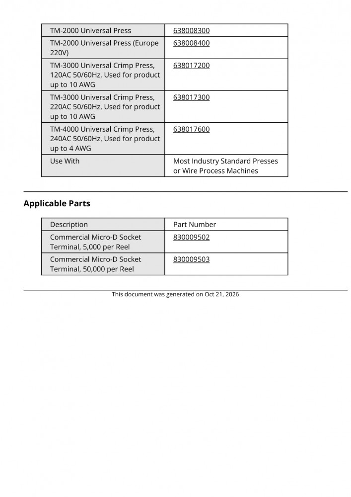 Molex 638622000 tooling document page 3