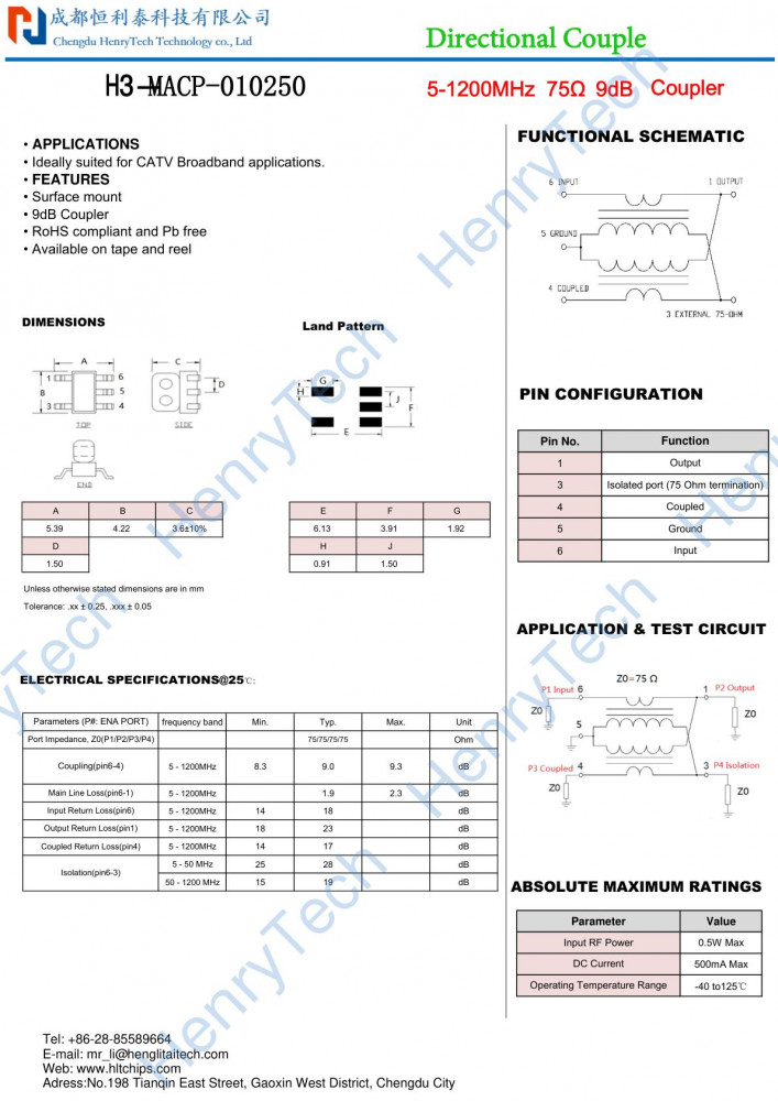 H3-MACP-010250 technical document page 1