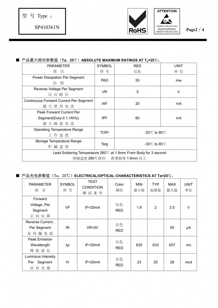 SP410361N specification page 3