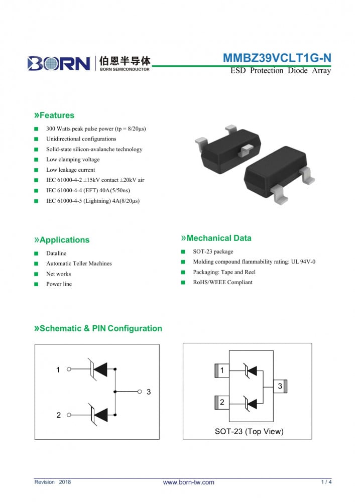MMBZ39VCLT1G-N datasheet page 1