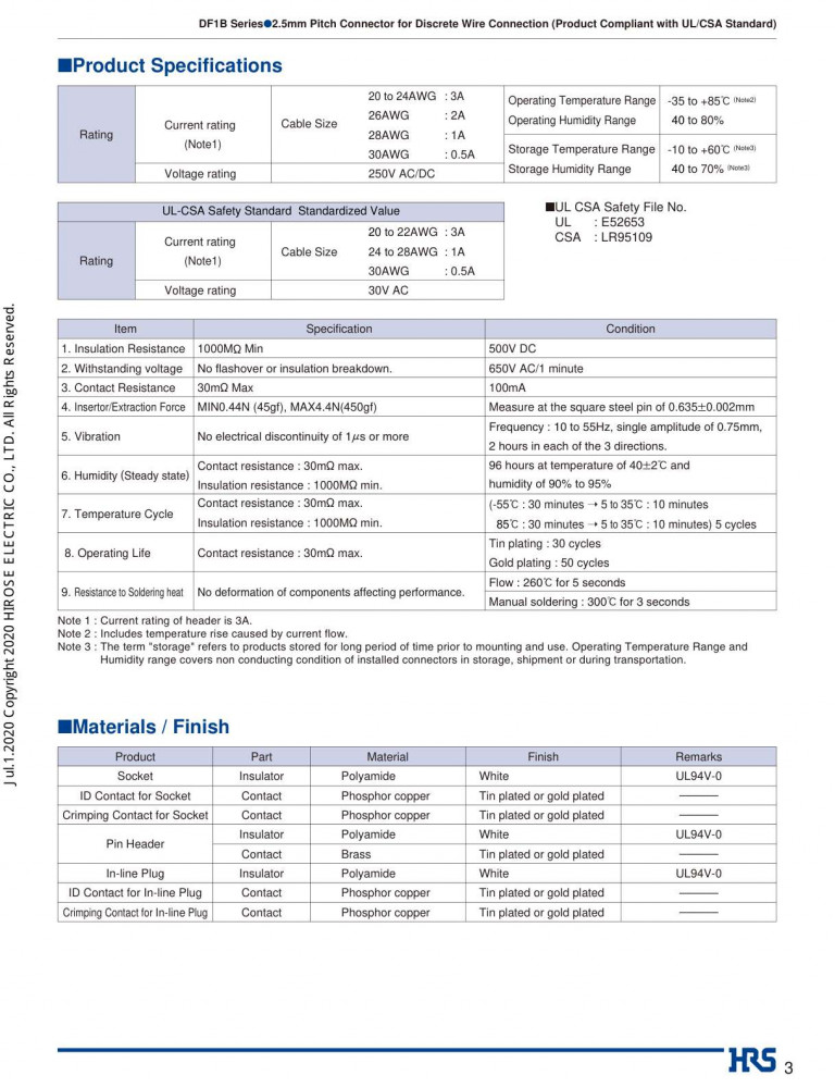 HRS DF1B datasheet page 3
