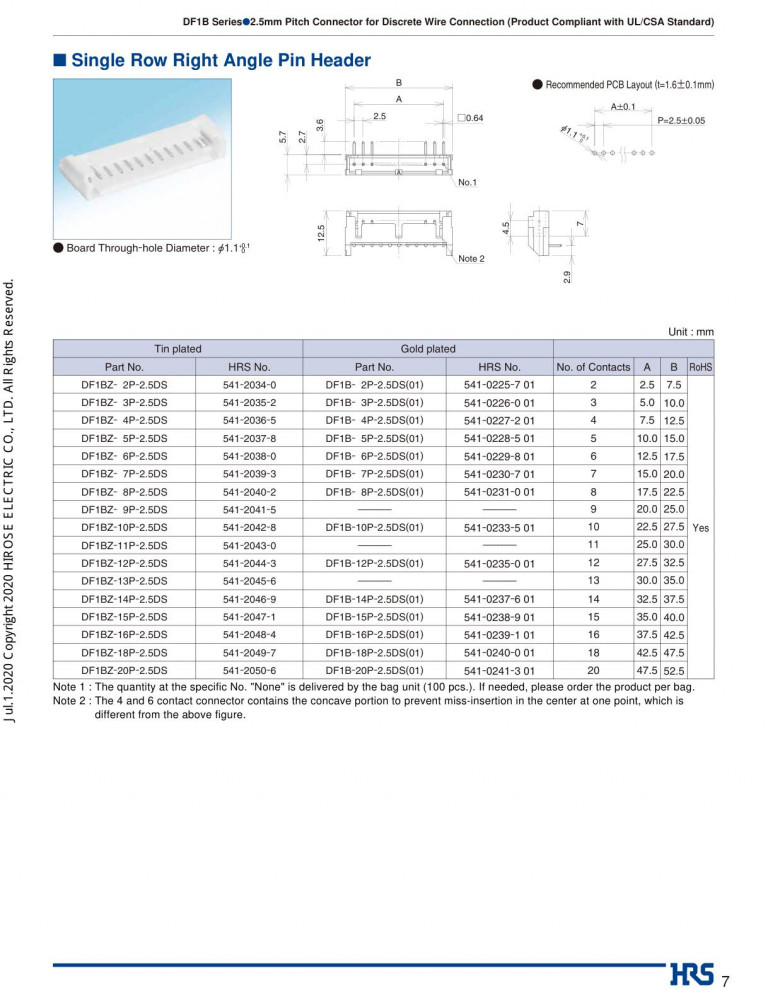 HRS DF1B datasheet page 7