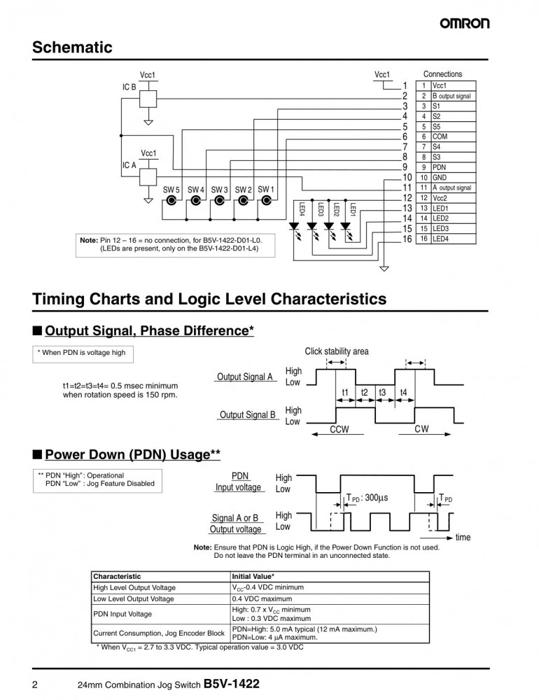 B5V-1422-D01-L0 technical document page 2