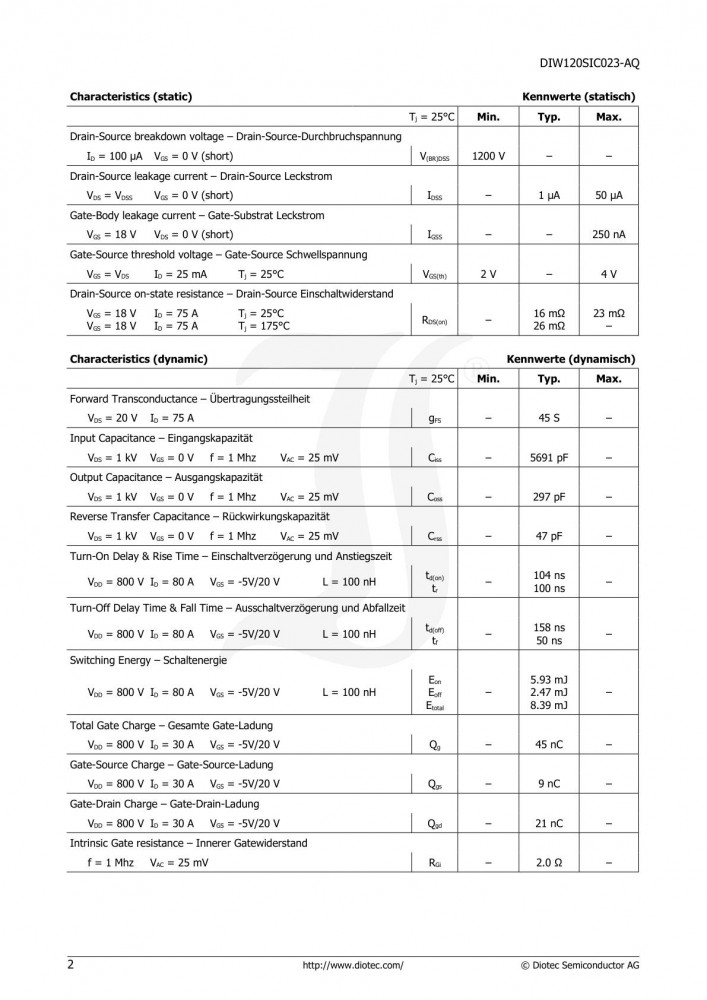 DIW120SIC023-AQ datasheet page 2