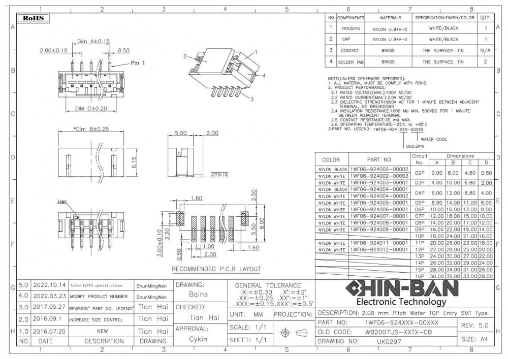 CHIN-BAN 1WF06-924005-00001 technical drawing and specification sheet
