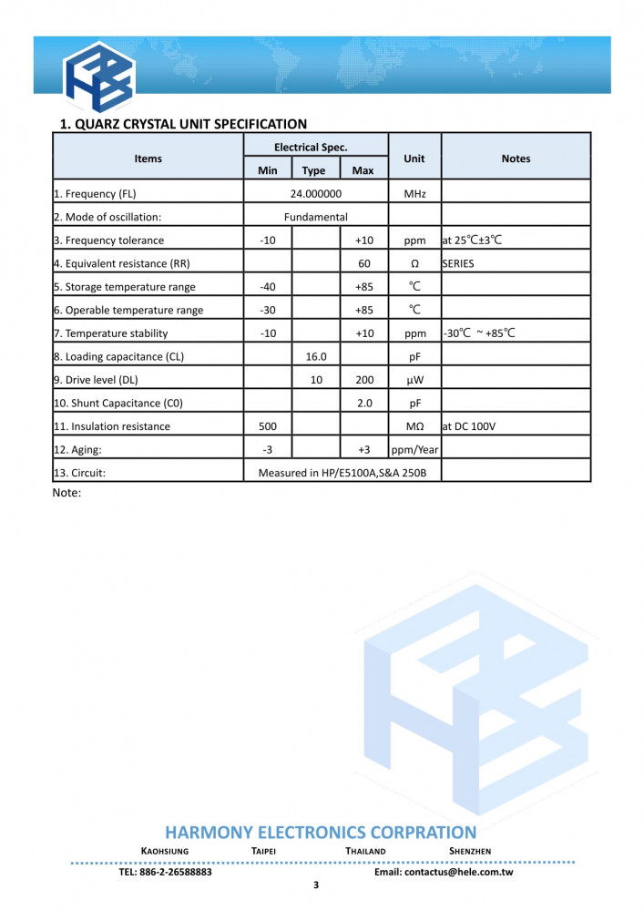 HELE X3S024000BG1HA-Z datasheet page 4