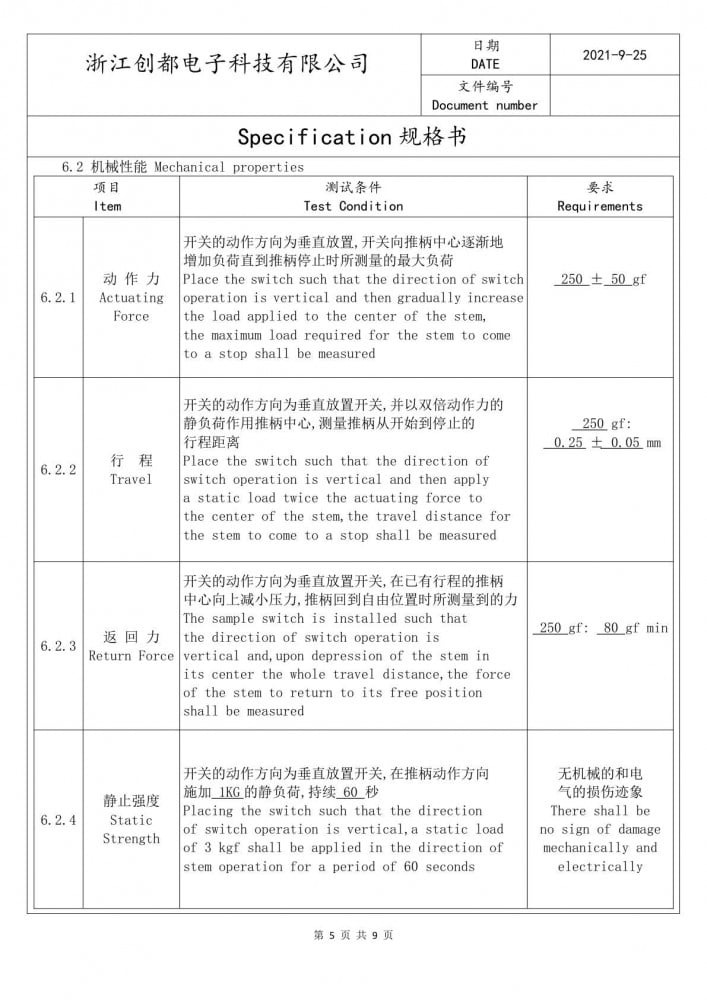 CAX TS-1102LD-6x6x9.7-R specification page 5