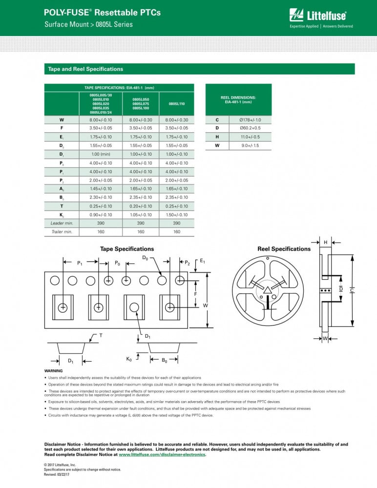 0805L050WR datasheet page 5