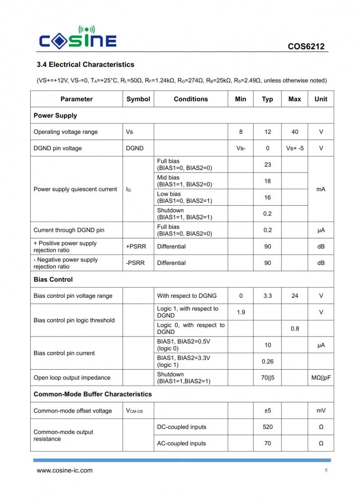 COS6212 datasheet page 5