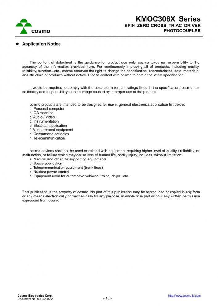 KMOC3063 datasheet page 10