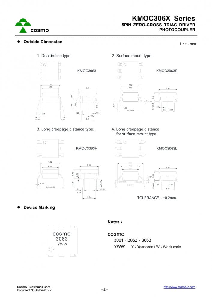 KMOC3063 datasheet page 2