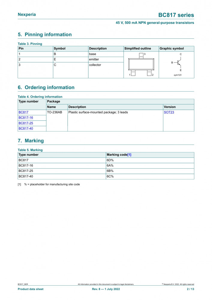 BC817-40 datasheet page 2