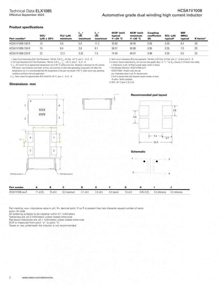 HCSA1V1008 datasheet page 2