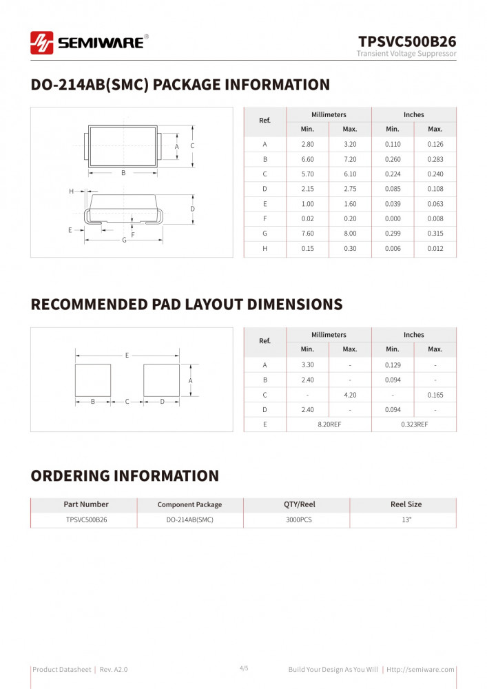 TPSVC500B26 datasheet page 4