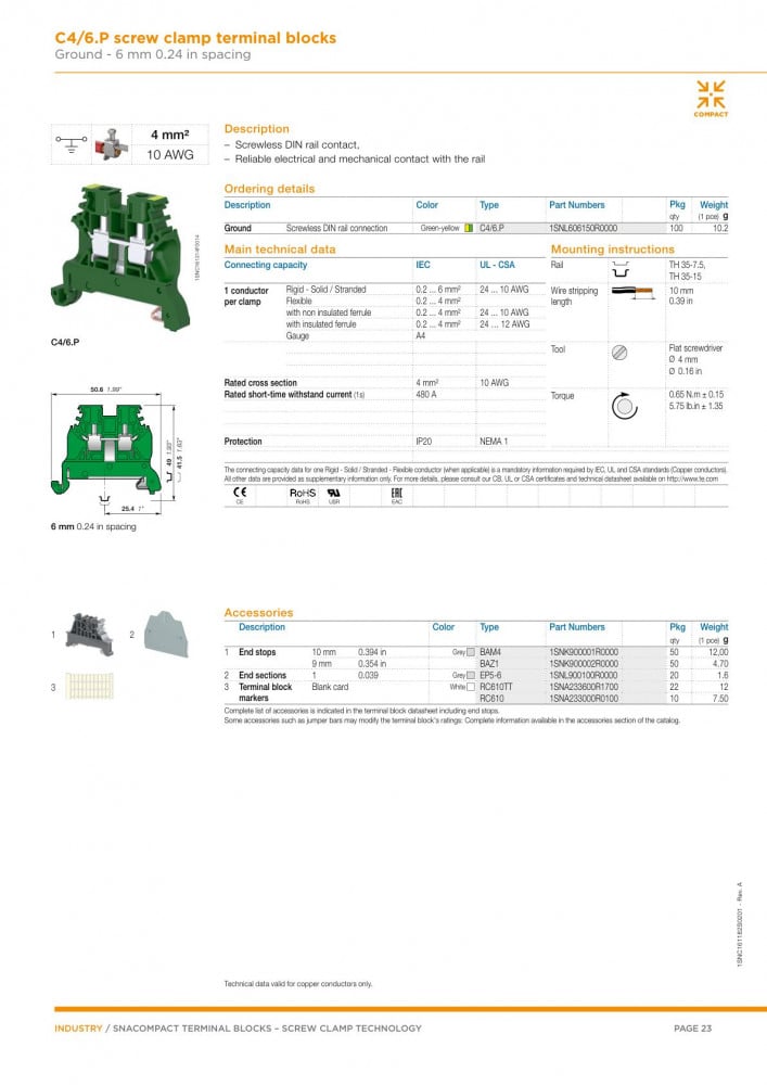 TE Connectivity C4/6.P product documentation page
