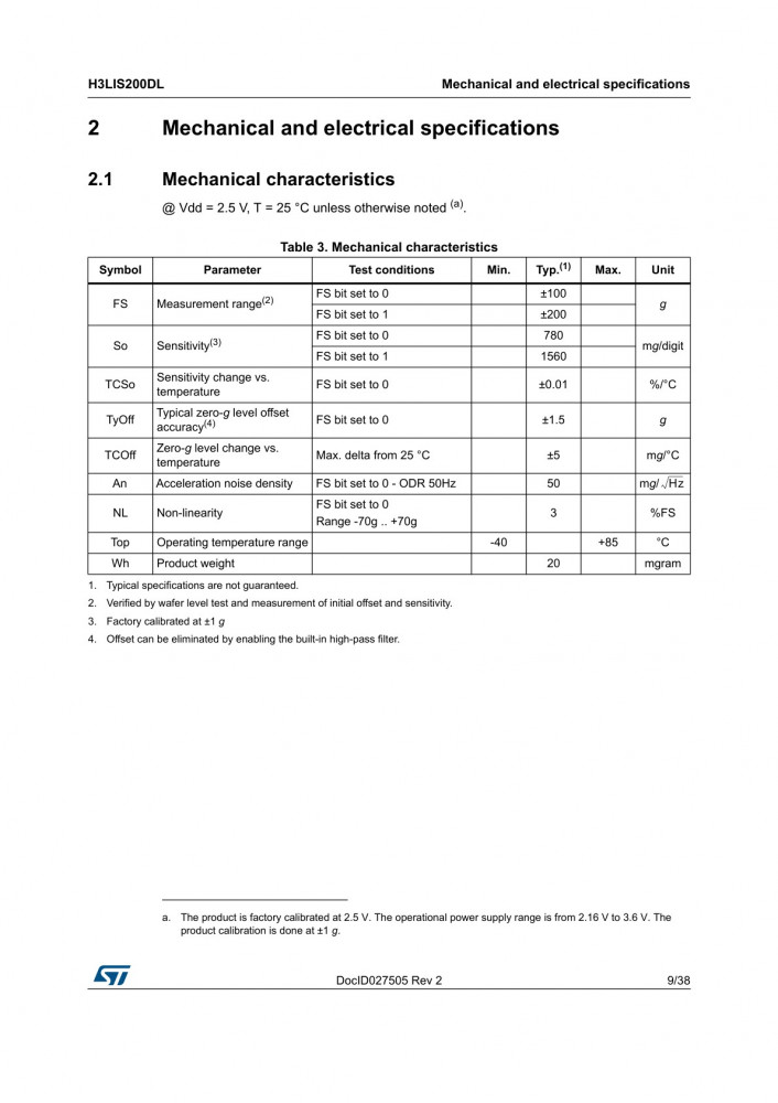H3LIS200DL document page 9