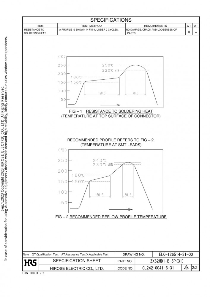 HRS ZX62MD1-B-5P(31) specification sheet page 2